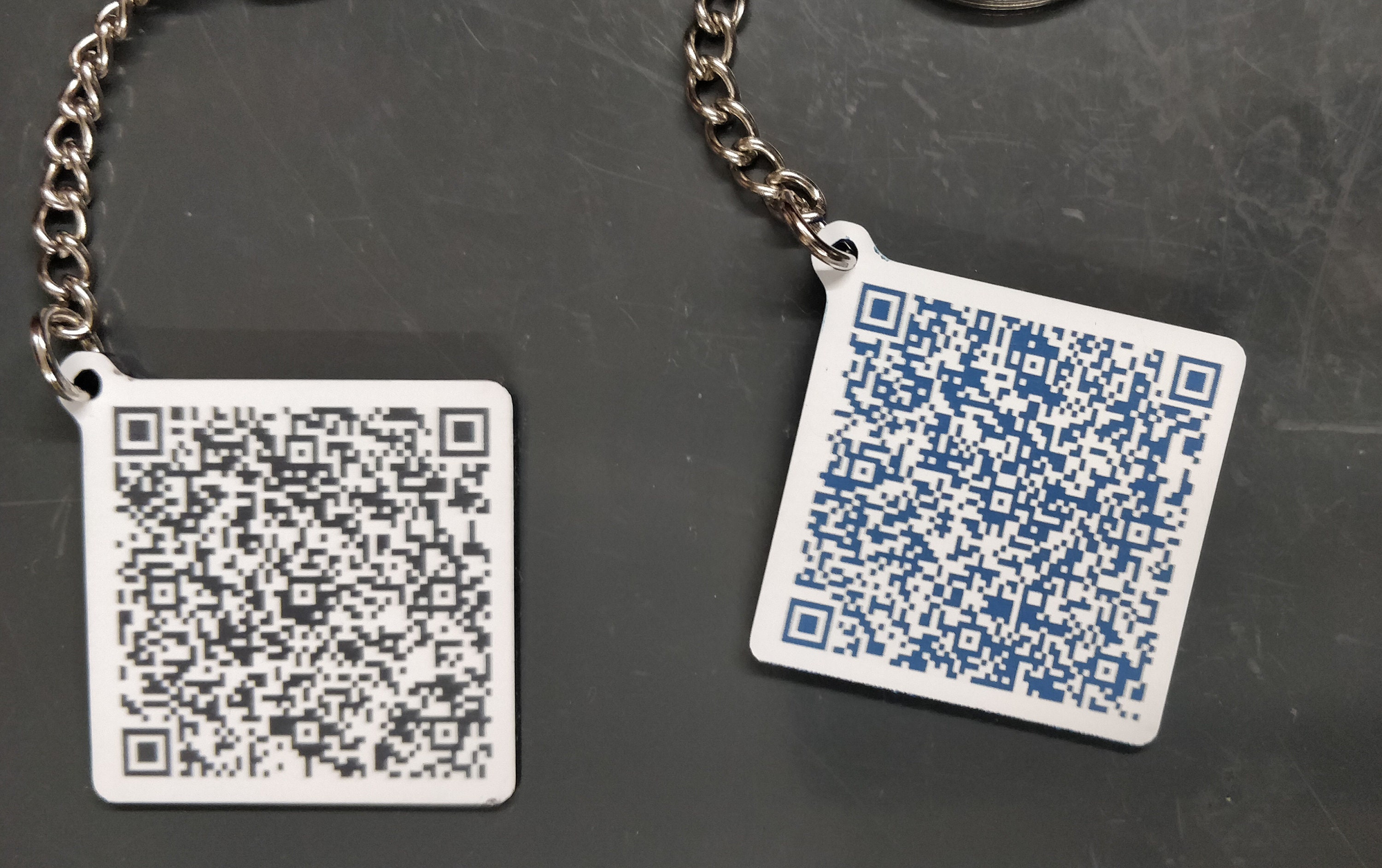 Custom QR Code Laser Engraved Keychains 30mm QR Keyring | Etsy
