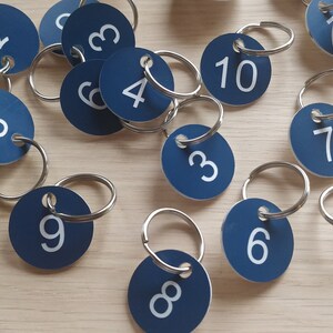 30mm Diameter Round Numbered Key Tags Ideal for Clubs, Leisure Centres ...