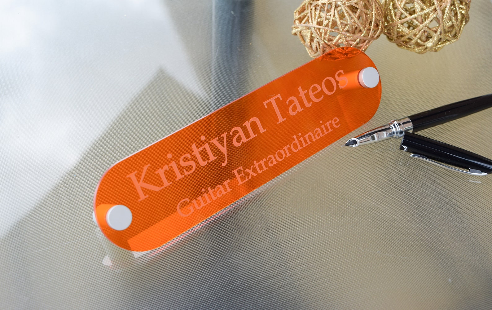 Desk Name Plate Translucent Acrylic Custom Engraved Sign | Etsy UK