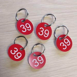30mm Diameter Round Numbered Key Tags Ideal for Clubs, Leisure Centres ...