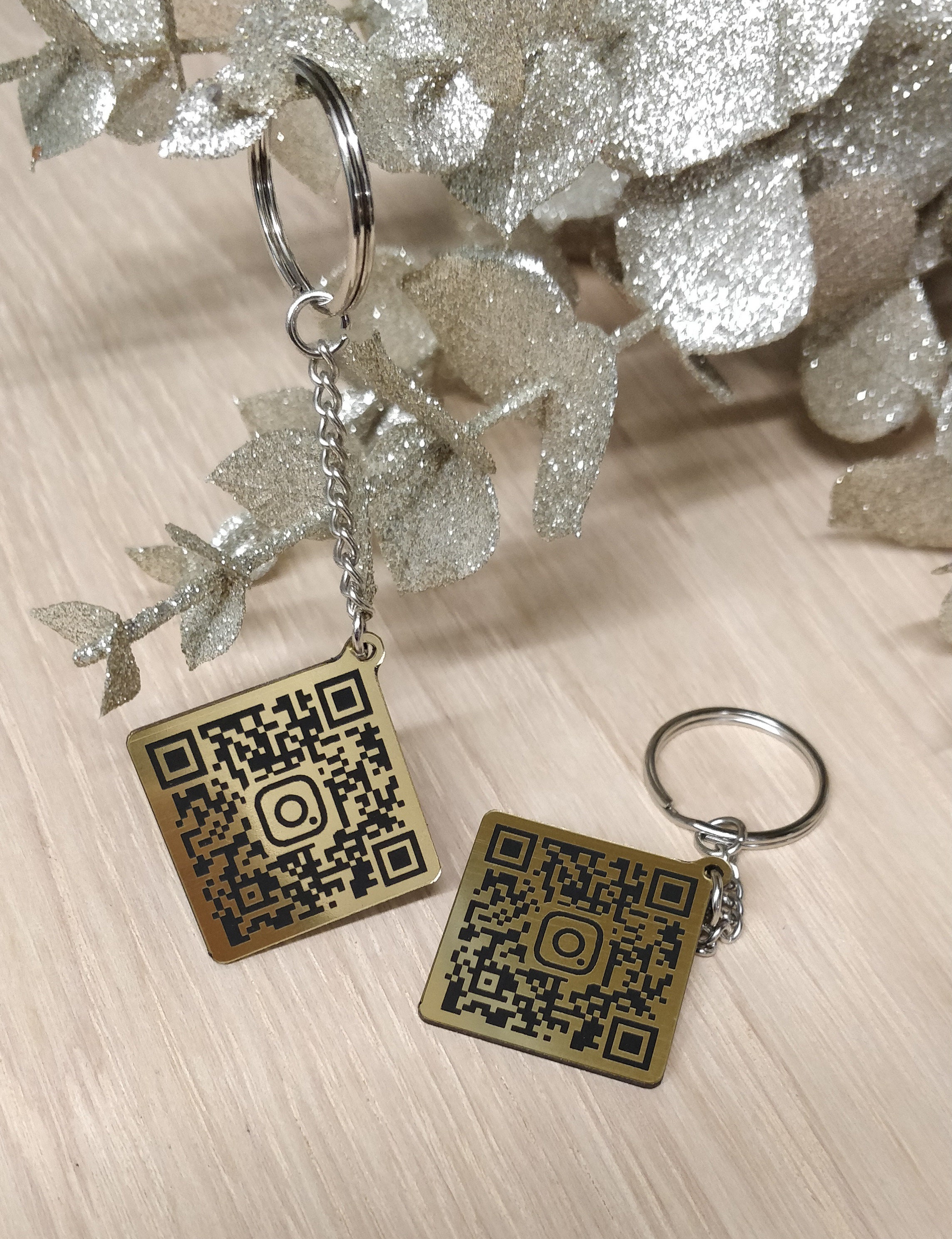 Custom QR Code Laser Engraved Keychains 30mm QR Keyring | Etsy
