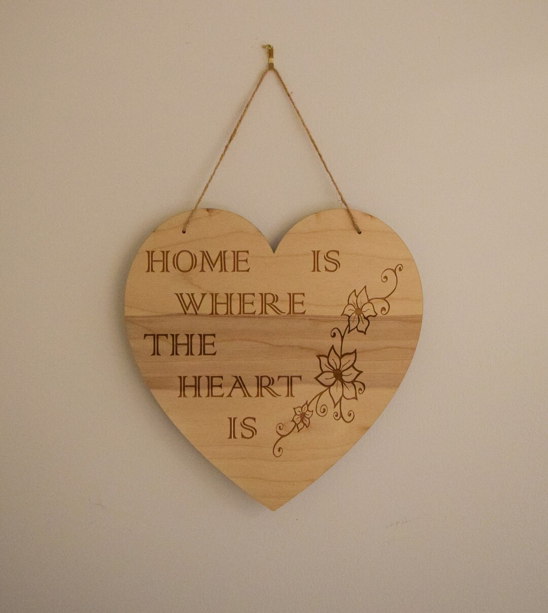 Engraved Heart, Custom Text, Home Decoration, Laser Engraved Message ...