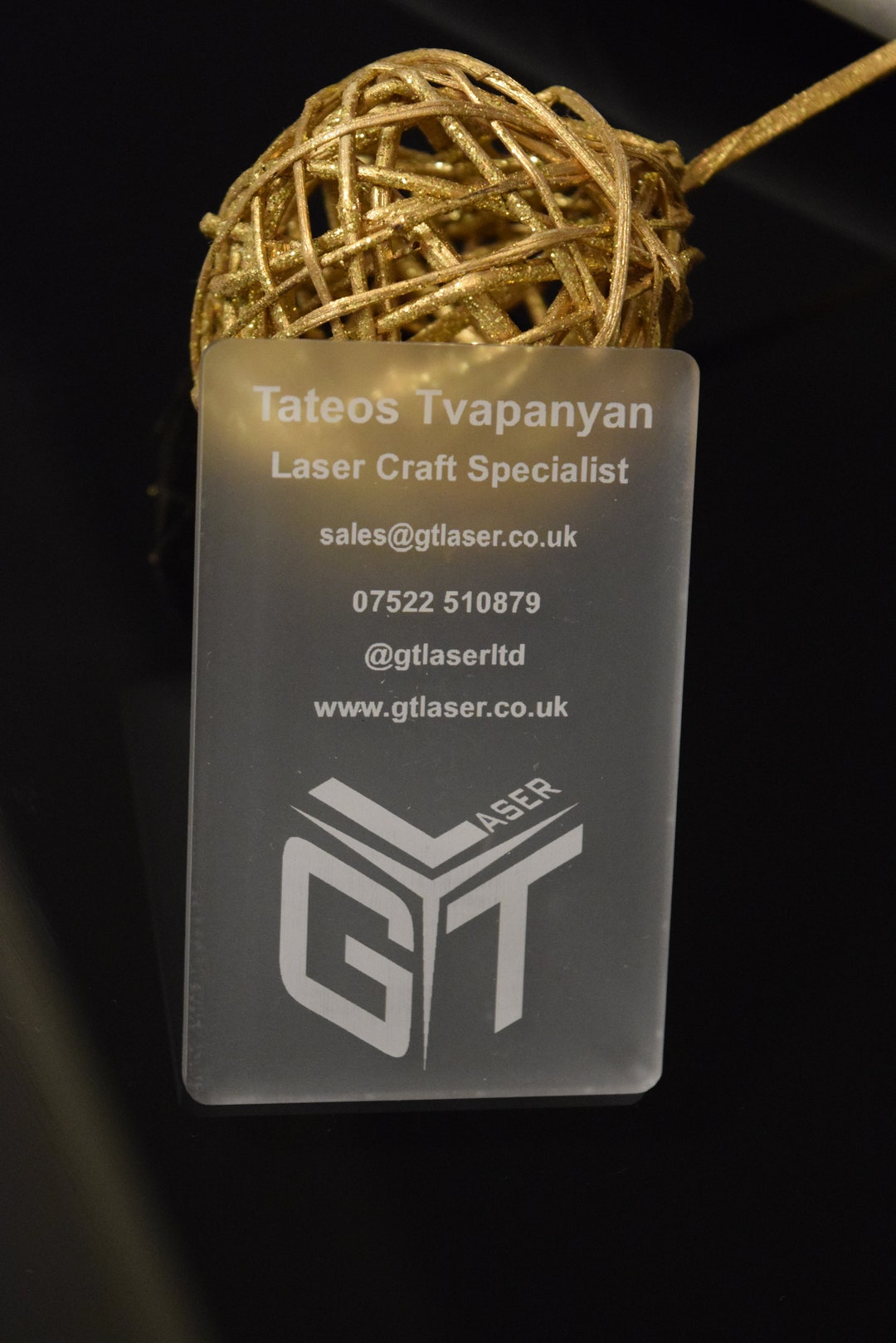 Custom Laser Engraved Frosted Acrylic Business Cards, Personalised ...