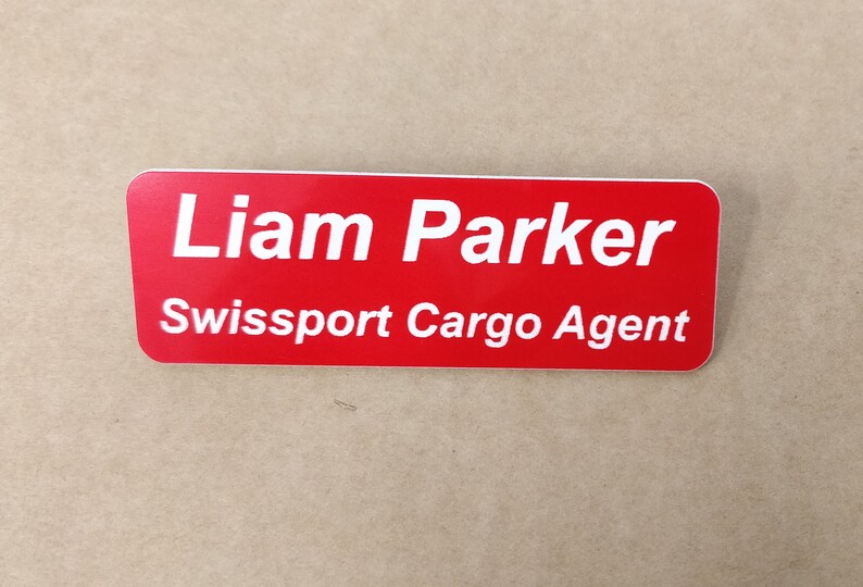 Personalised Laser Engraved Plastic Name Badge With Pin - Etsy