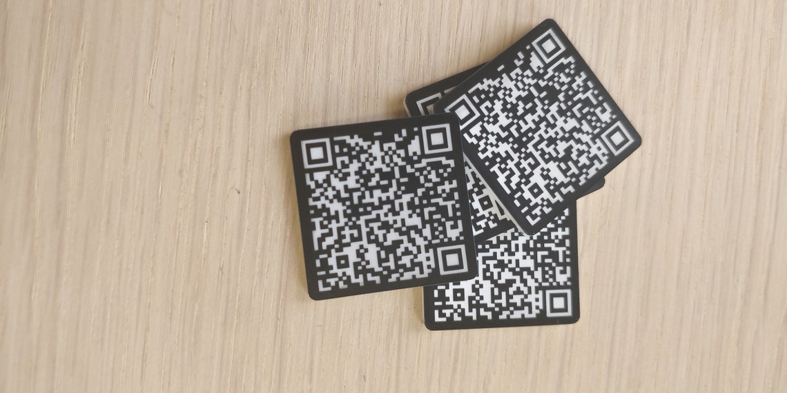 40 Mm Square Custom Laser Engraved QR Code Custom Discs - Etsy UK