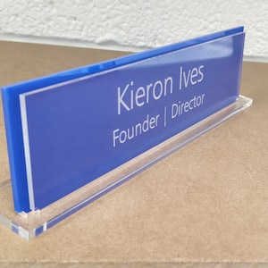 Double Sided Custom Engraved Sign, Executive Personalised Desk Name ...