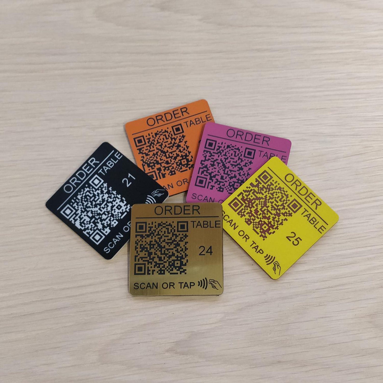 Laser Engraved QR Code NFC Disc: Custom Business Table Tags (50mm) - Etsy