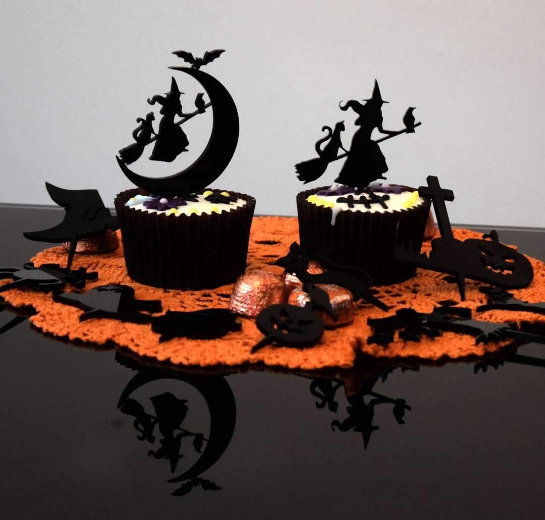 Halloween Cupcake Topper, Set Cupcake Topper, Halloween Pumpkin, Scary ...