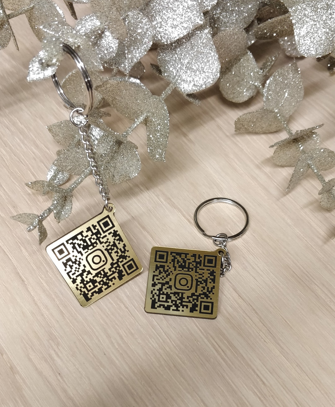 Custom QR Code Laser Engraved Keychains, 30mm QR Keyring, Laser ...