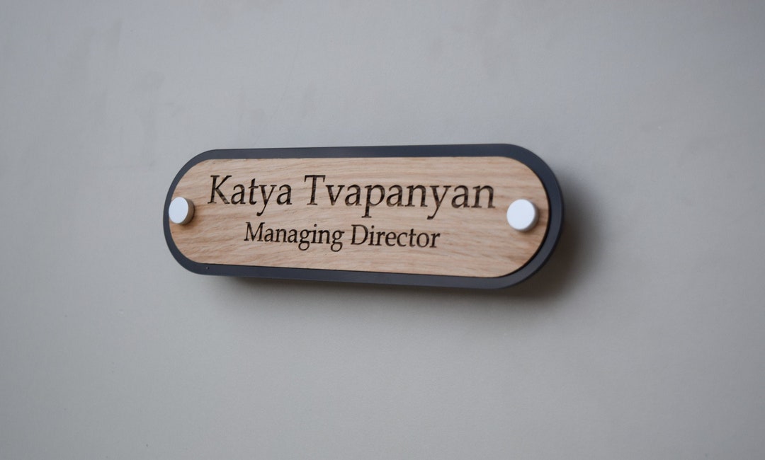 Solid Wood Wall Name Plate, Custom Engraved Wooden Wall Sign ...