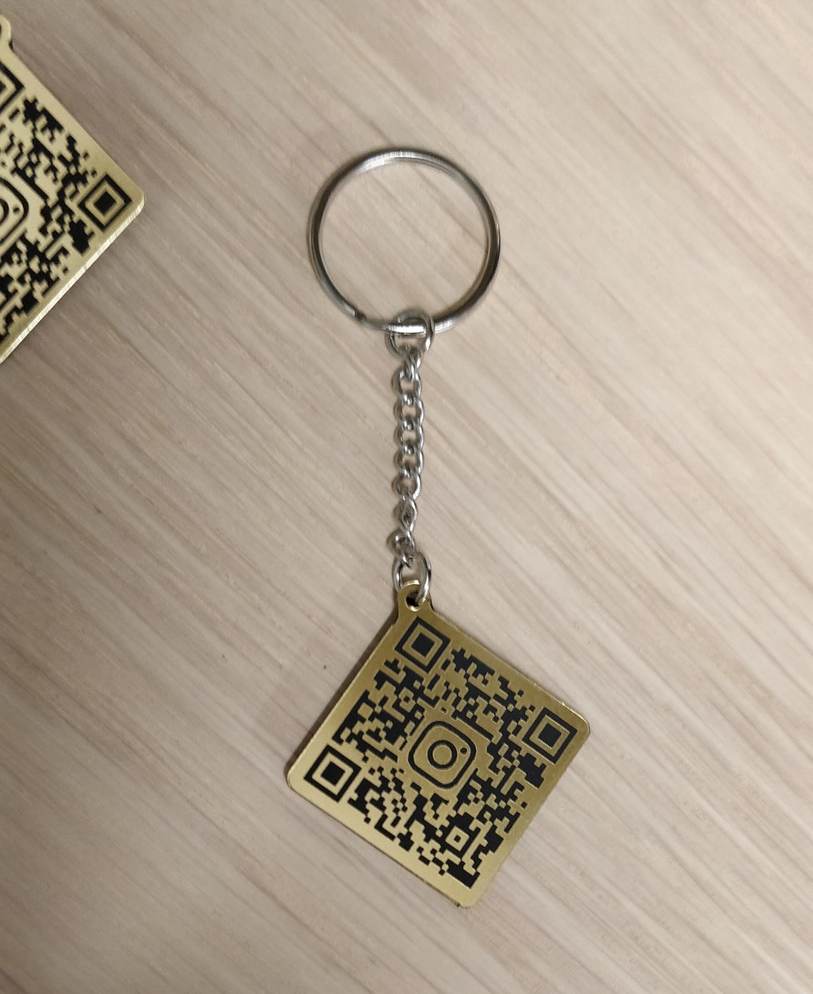 Custom QR Code Laser Engraved Keychains 30mm QR Keyring - Etsy