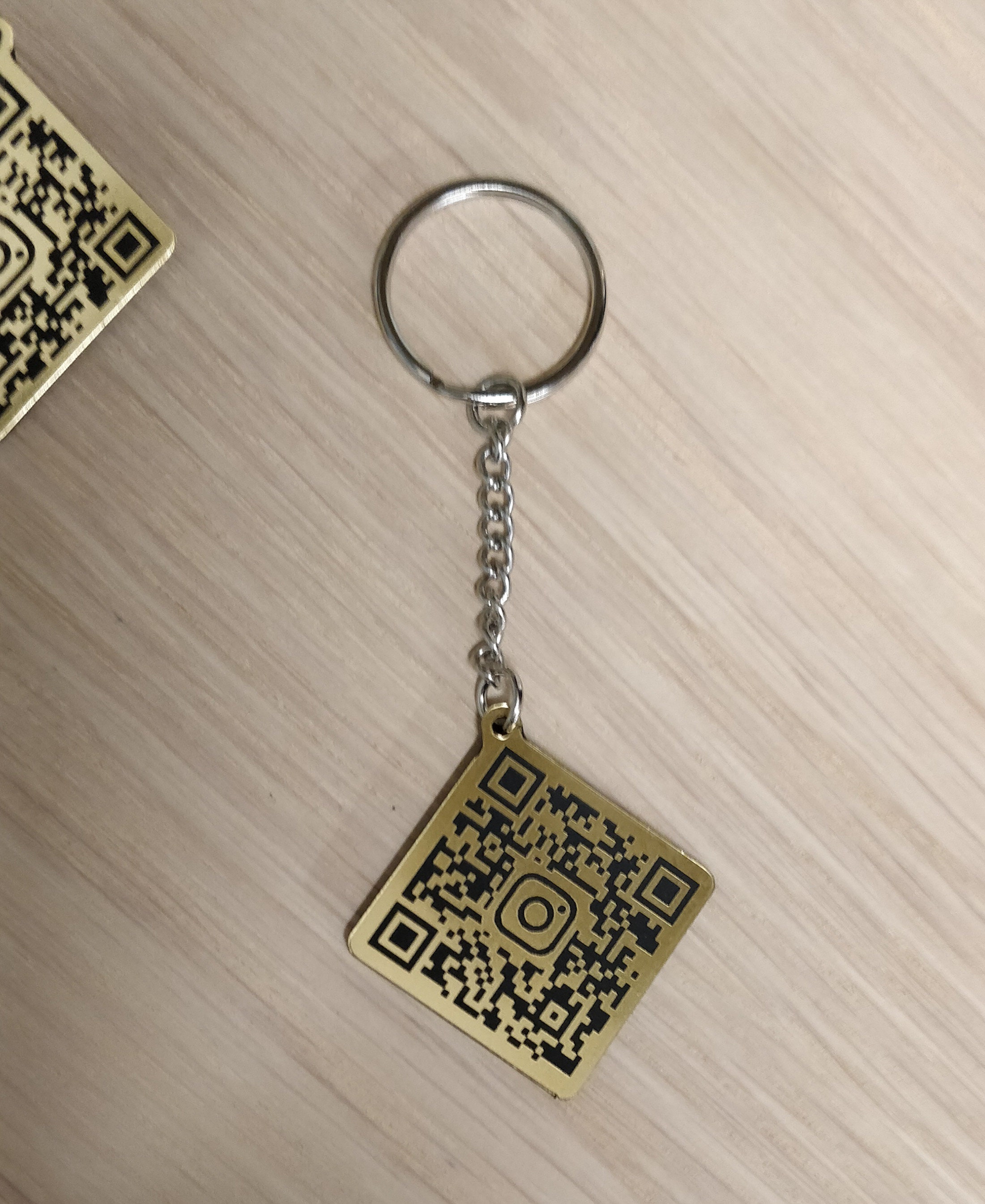 Custom QR Code Laser Engraved Keychains 30mm QR Keyring | Etsy