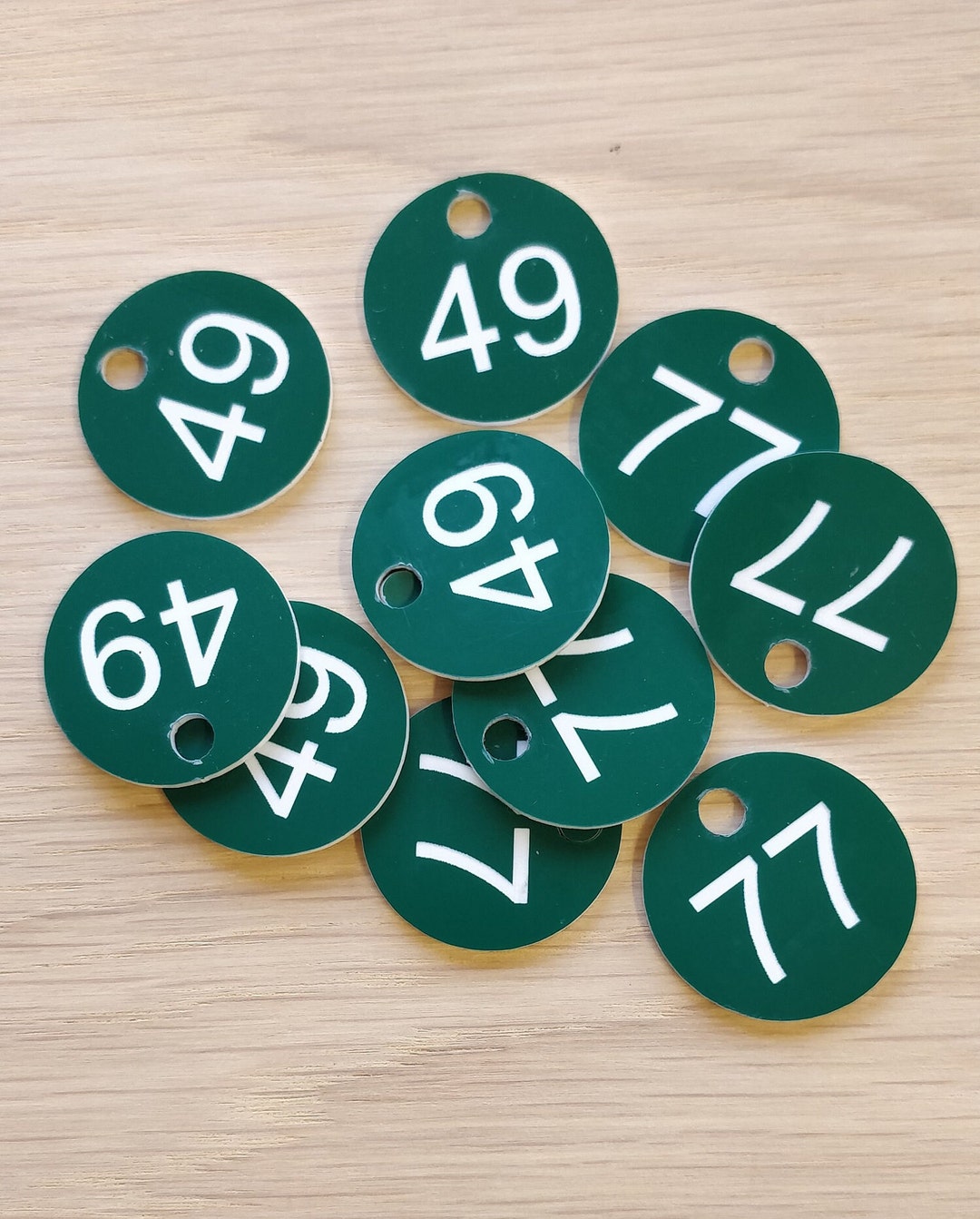 Laser Engraved Number Discs With Screws, 25 Mm Diameter Round Numbered ...