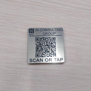 Laser Engraved QR Code With NFC 50 Mm Square Custom Discs Table, Tags ...