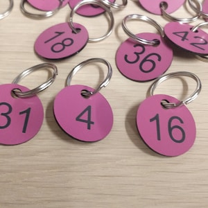 30mm Diameter Round Numbered Key Tags Ideal for Clubs, Leisure Centres ...