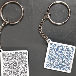 Custom QR Code Laser Engraved Keychains, 30mm QR Keyring, Laser ...