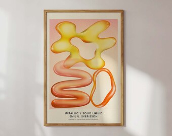 Postmodern Print Y2k Squiggle Poster Groovy Wall Art Funky - Etsy