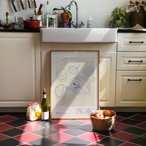 Vintage Food Print Fish Retro Poster Trendy Wall Art Kitchen - Etsy