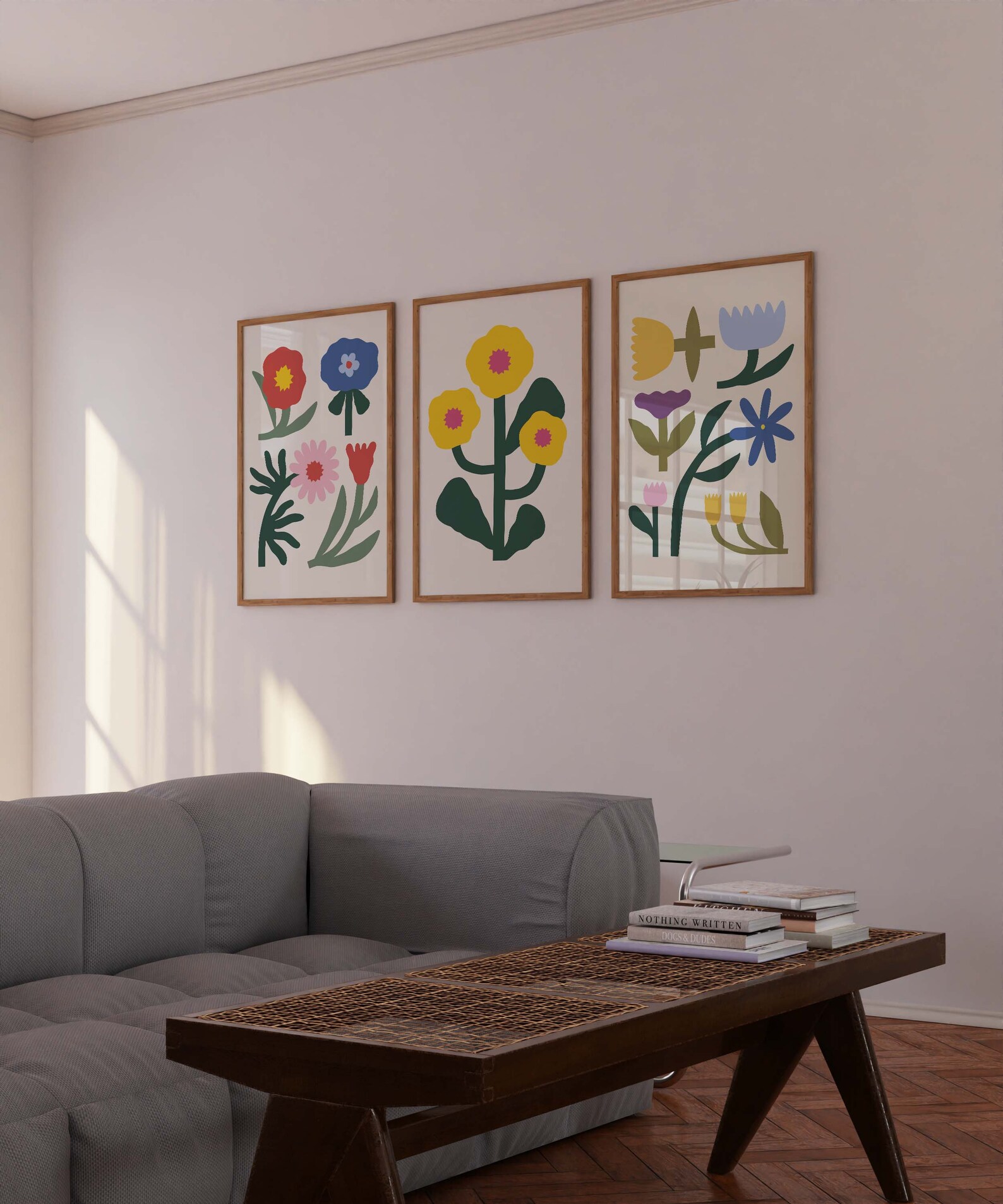 Flower Market Print Nordic Retro Simple Flower Art Poster - Etsy