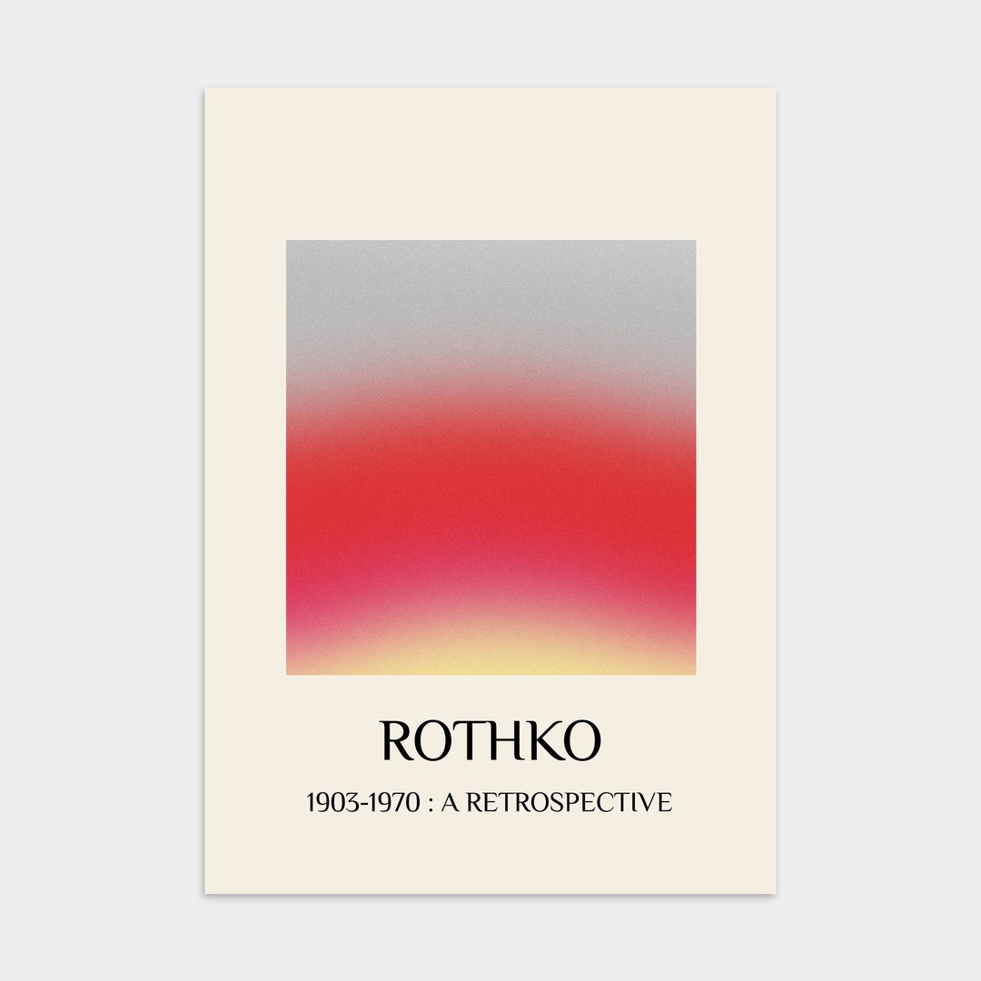 Mark Rothko Inspired Art Print, Digital Download, Red Gray Gradient ...