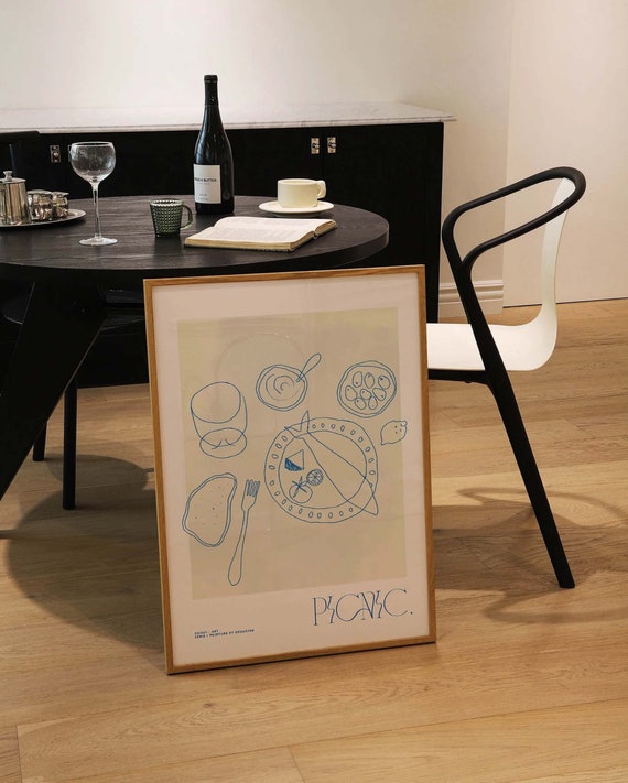 Vintage Food Print Fish Retro Poster Trendy Wall Art Kitchen - Etsy