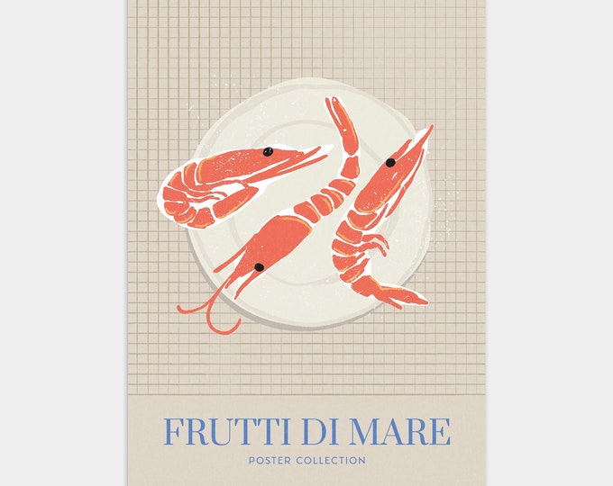 Sea Food Poster Kitchen Shrimp Poster Home Decoration Vintage Poster ...