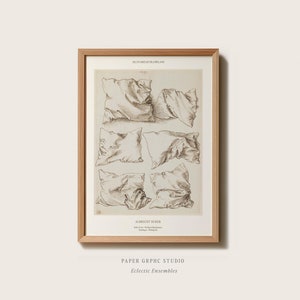 Albrecht Durer Six Studies of Pillows Print Laundry Decor Still Life ...
