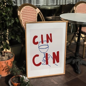 Cin Cin Print Digital Download Printable Cheers Poster Bar Cart Decor ...