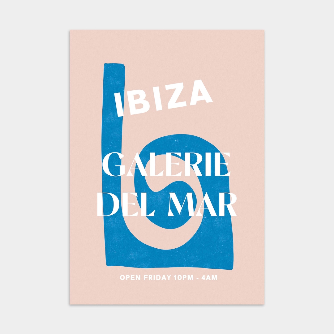 Spain Ibiza Club Print Download Summer Poster Travel Funky Wall Art ...