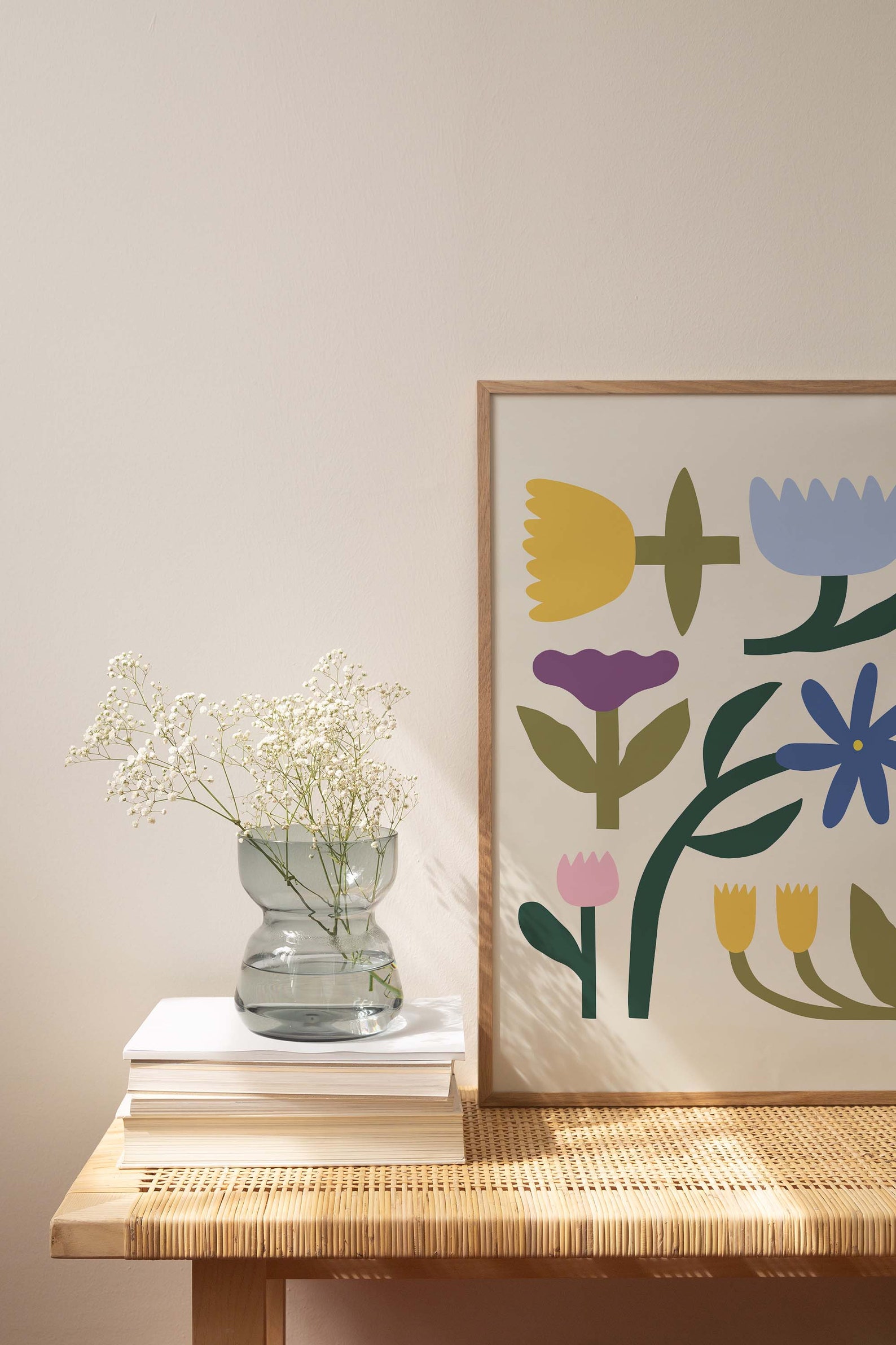 Flower Market Print Nordic Retro Simple Flower Art Poster Digital ...