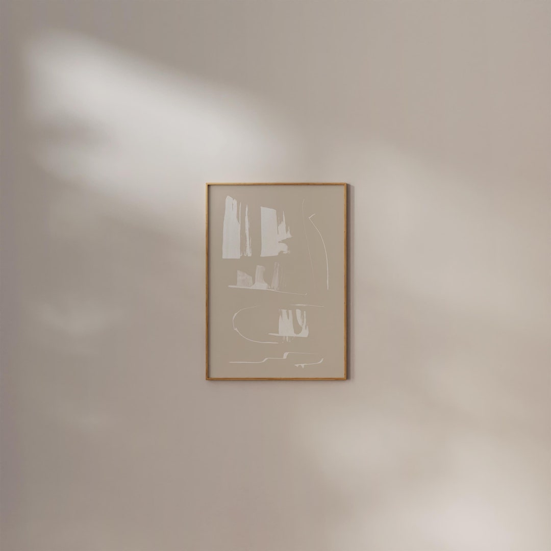 Neutral Tones Wall Art Line Drawing Print Digital Download Beige White ...