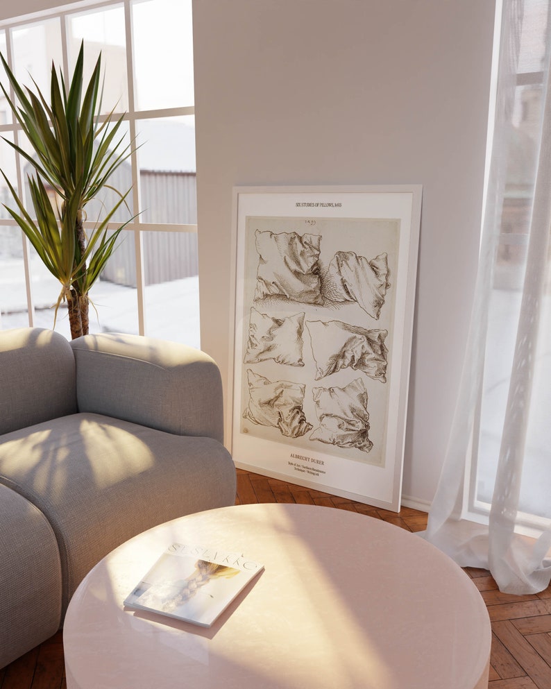 Albrecht Durer Six Studies of Pillows Print Laundry Decor Still Life ...