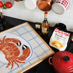 Crab Print | Frame Option | Seafood Poster Vintage Retro Food Wall Art ...