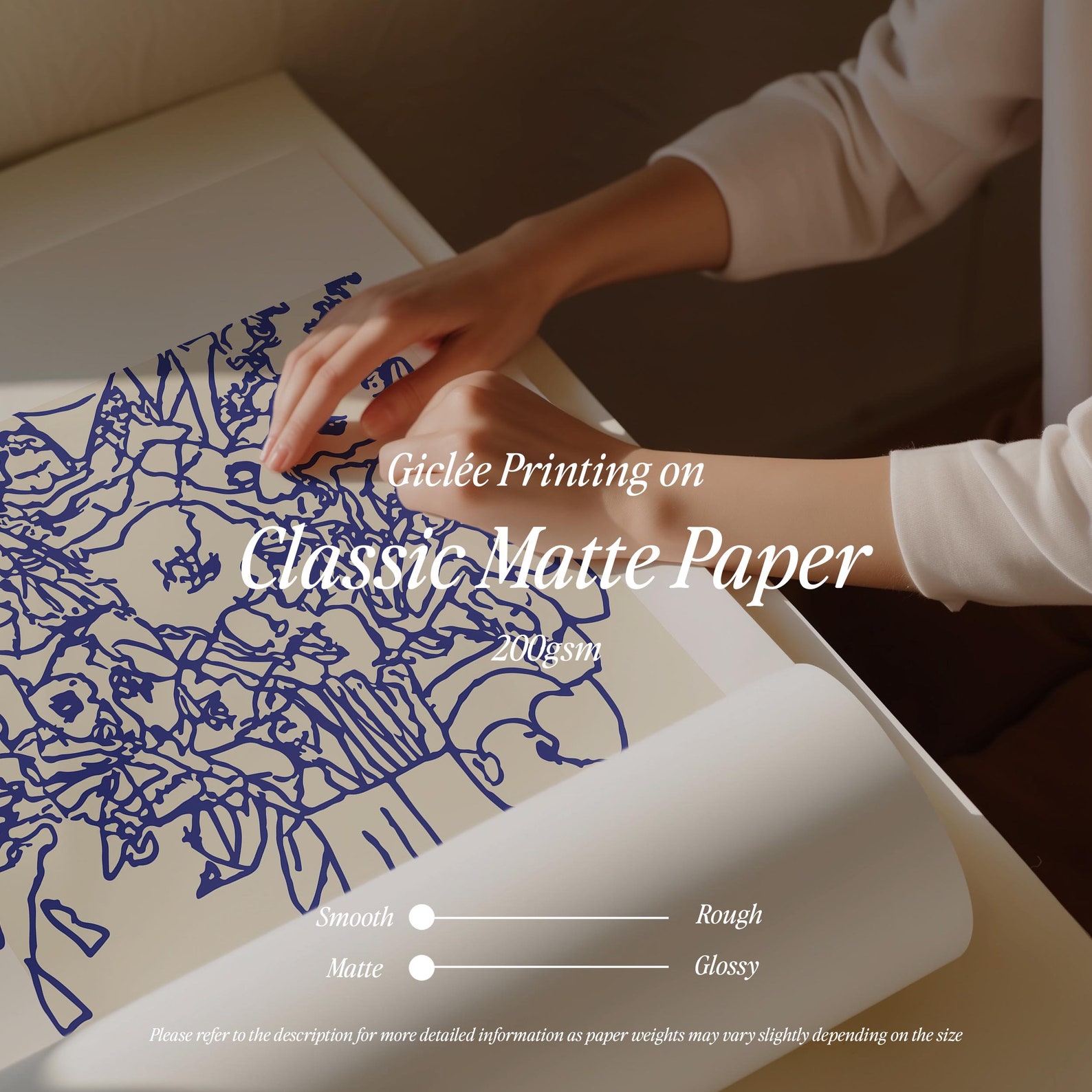Flower Vase Poster Abstract Floral Line Drawing Print Modern Blue Wall ...