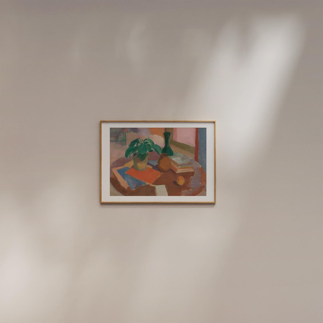 Still Life Painting With Plants | FRAME Option | Aesthetic Print ...