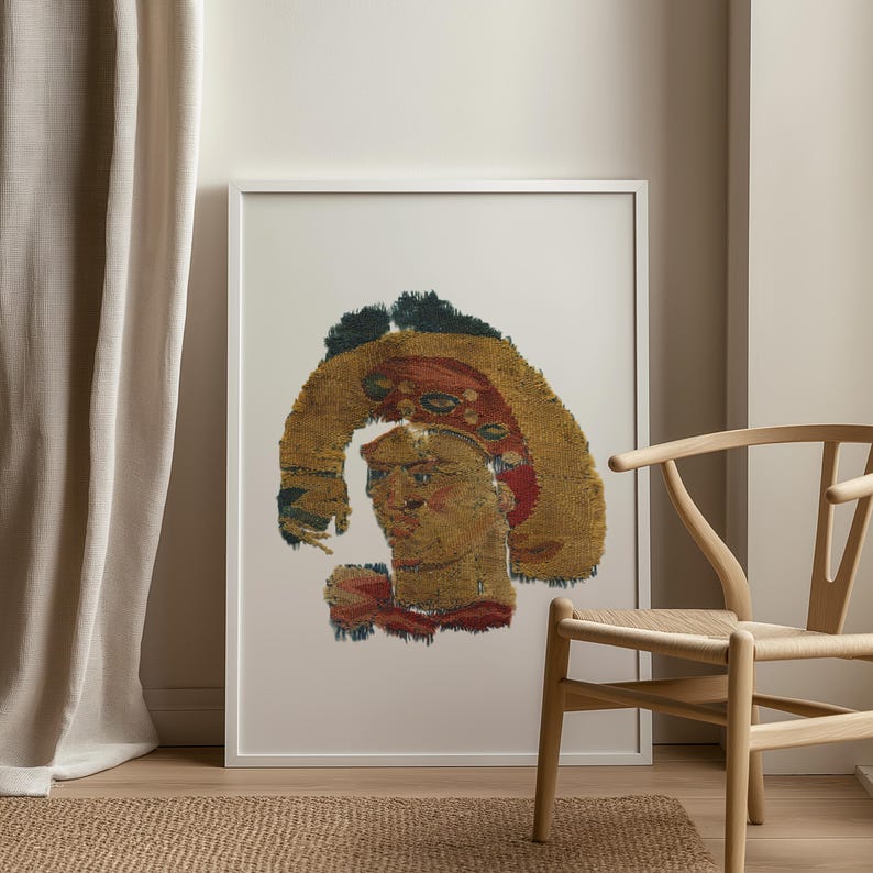 Ancient Coptic Textile Art Print | FRAME Option | Egyptian Woven ...