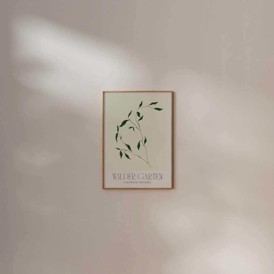 Foliage Print Simple Leaf Poster Greenery Wall Art Minimal Farmhouse ...