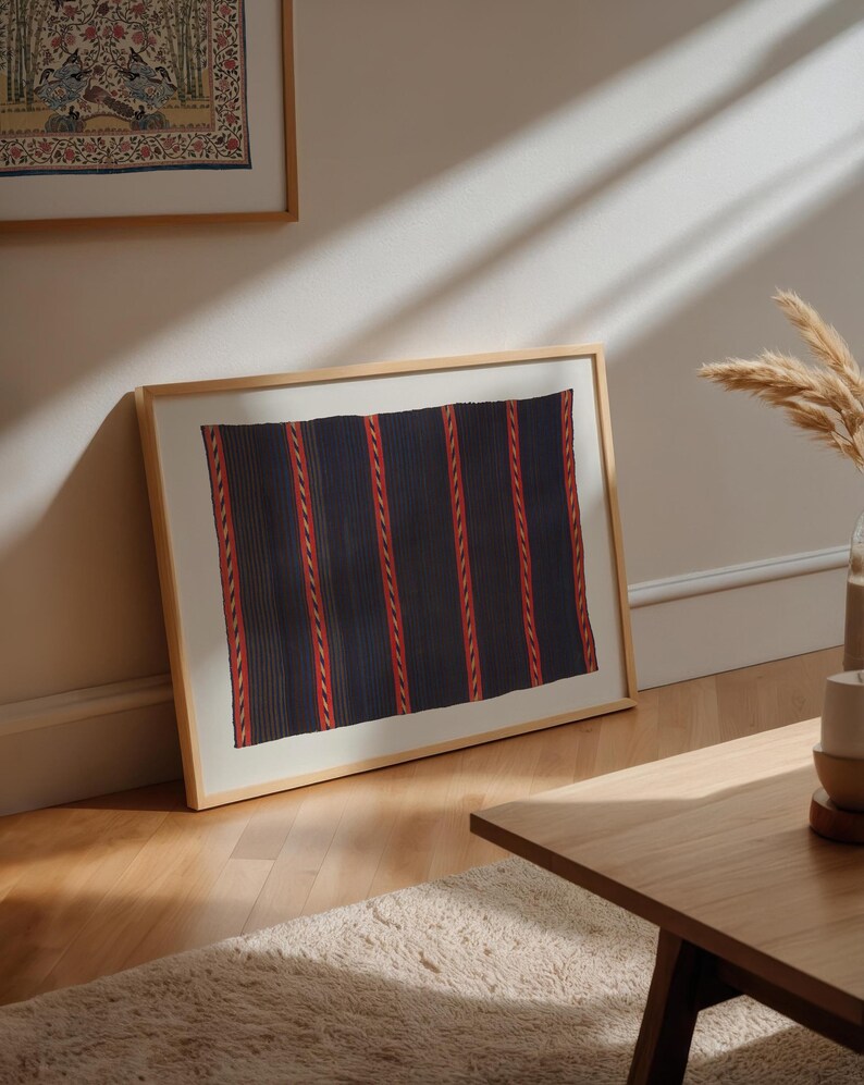 Horizontal Textile Wall Art | FRAME Option | Giclee Print, Modern ...