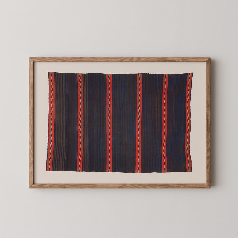 Horizontal Textile Wall Art | FRAME Option | Giclee Print, Modern ...