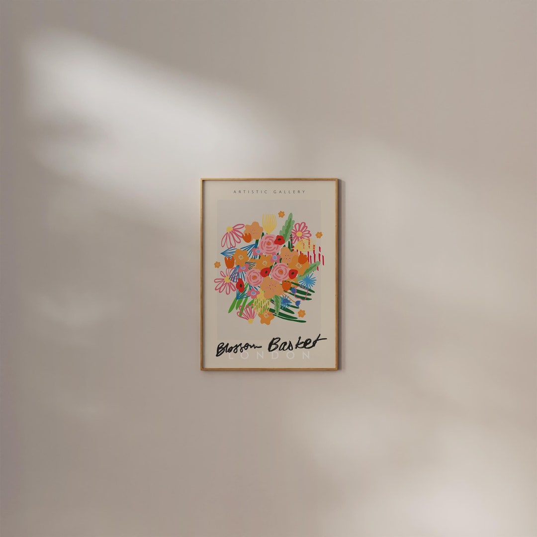 Flower Market Print Digital Download Colorful Bouquet Poster Aesthetic ...