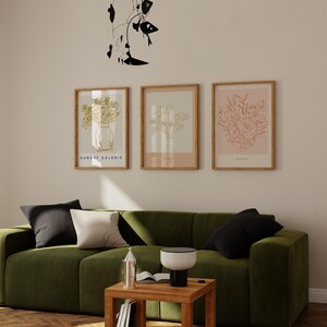 Botanical Prints Frame Option 3 Piece Wall Art Flower Market Poster ...