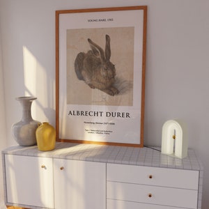 Albrecht Durer Rabbit Print Young Hare Vintage Exhibition Museum Poster ...