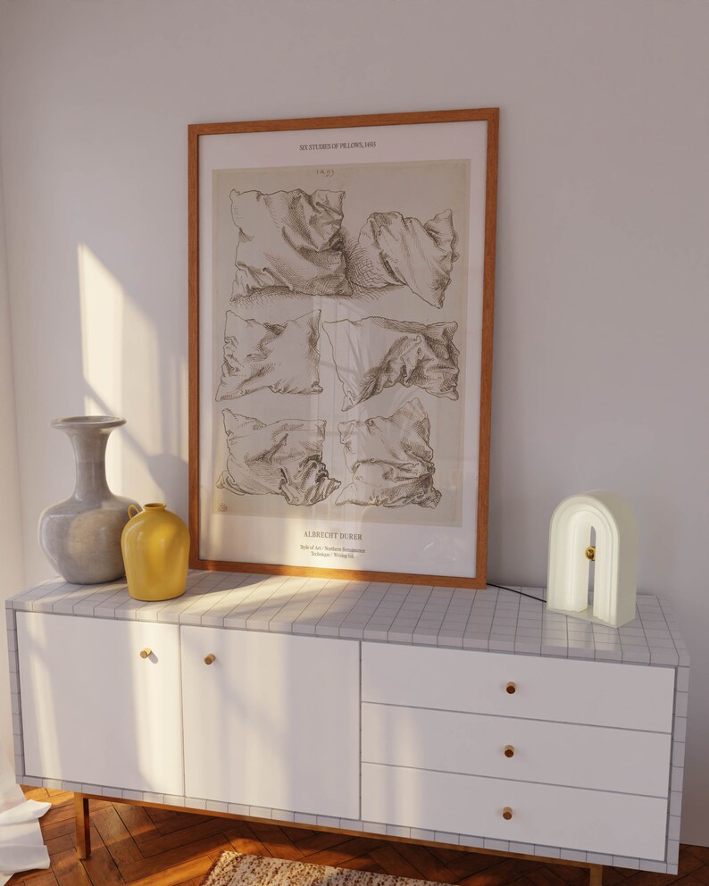 Albrecht Durer Six Studies of Pillows Print Laundry Decor Still Life ...
