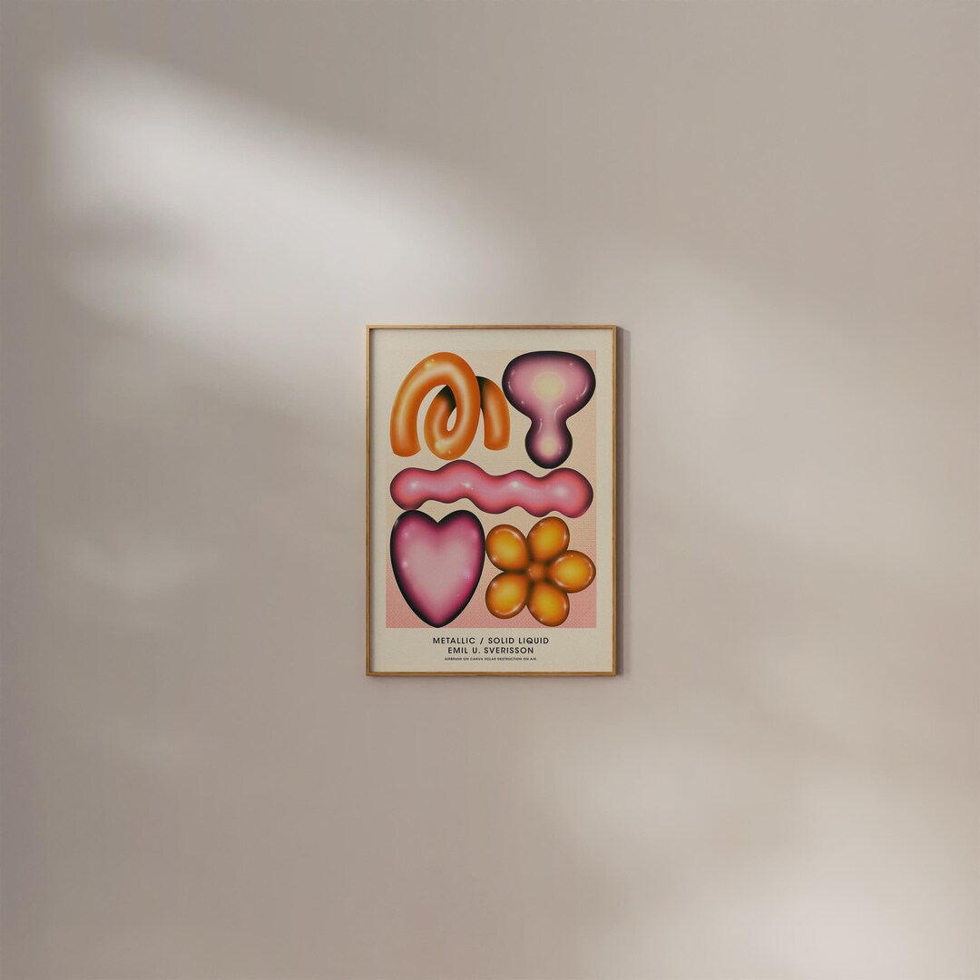Y2k Prints Pink and Orange Cute Trendy Poster 2000s Aesthetic Dorm Room ...