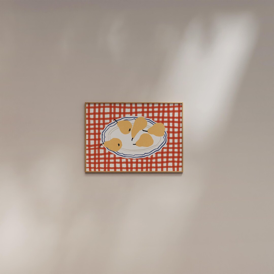 Pear Illustration Print Fruits Poster Foodie Painting Wall Art - Etsy