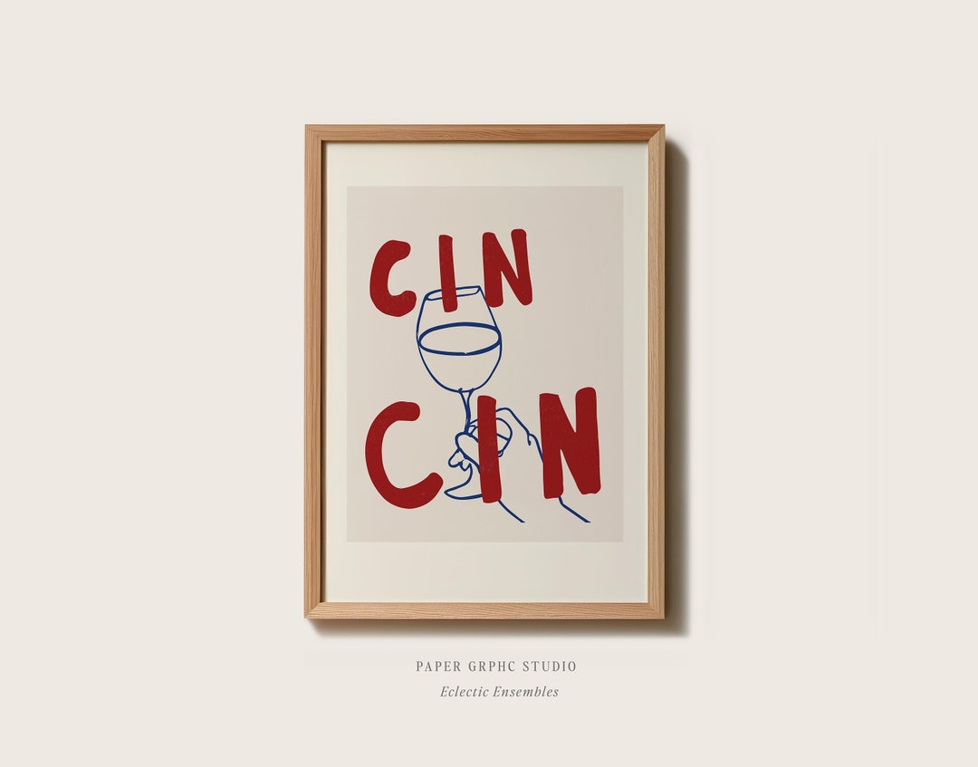 Cin Cin Print Digital Download Printable Cheers Poster Bar Cart Decor ...