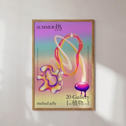 Postmodern Print Y2k Squiggle Poster Groovy Wall Art Funky - Etsy