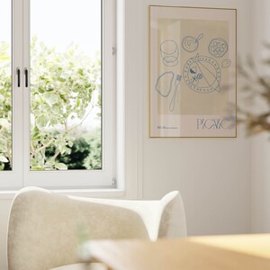 Vintage Food Print Fish Retro Poster Trendy Wall Art Kitchen - Etsy