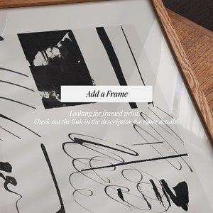 Japandi Wall Art Zen Modern Abstract Scribble Print Scandi Nordic Black ...