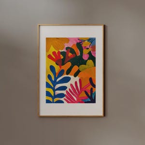 5 Gallery Wall Set, UNFRAMED, Matisse Inspired Art Print, Orange ...